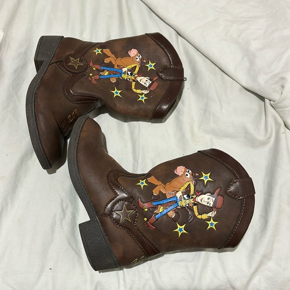 Disney | Shoes | Toy Story Western Cowboy Boots 9 Brown Colorful Buzz ...
